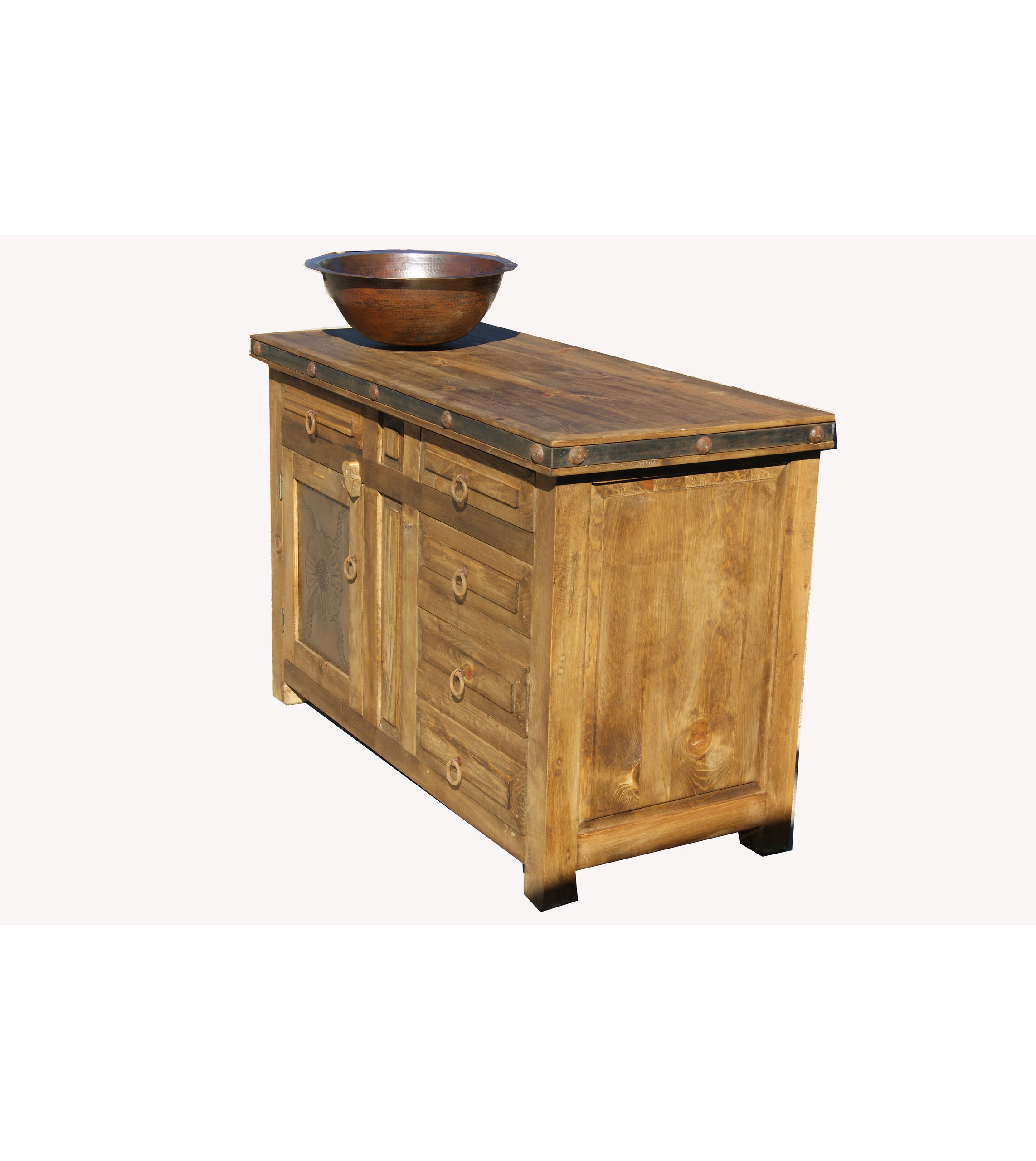 Rustic Bathroom Vanity Flora Laminosa One Door, 48"x22"x36" - Bathroom ...