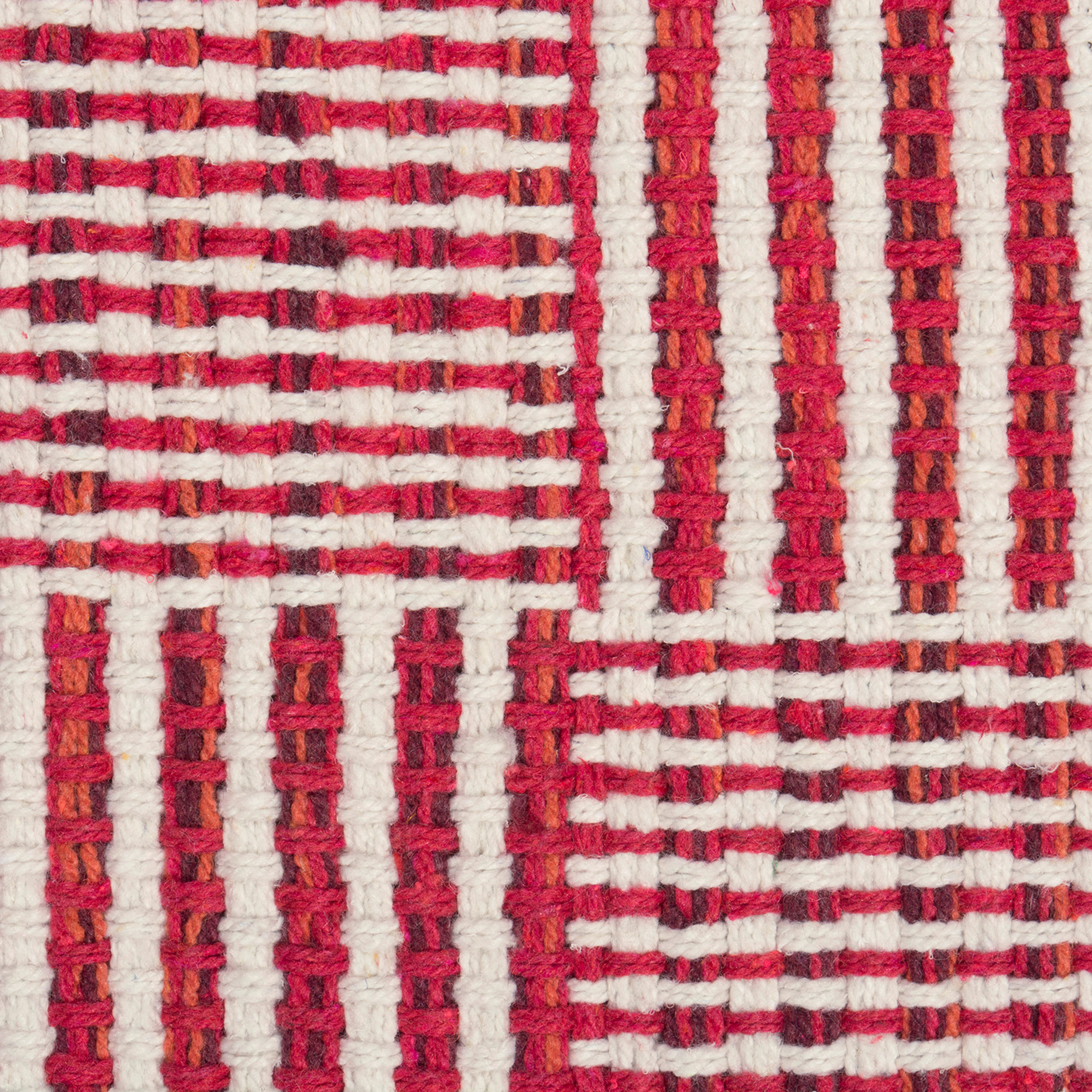DII Red Squares Recycled Yarn Rug 2'x3' - Contemporary - Area Rugs - by ...