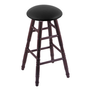 Round Counter Stool With Allante Beechwood Upholstered Seat, 18"x18"x24 ...