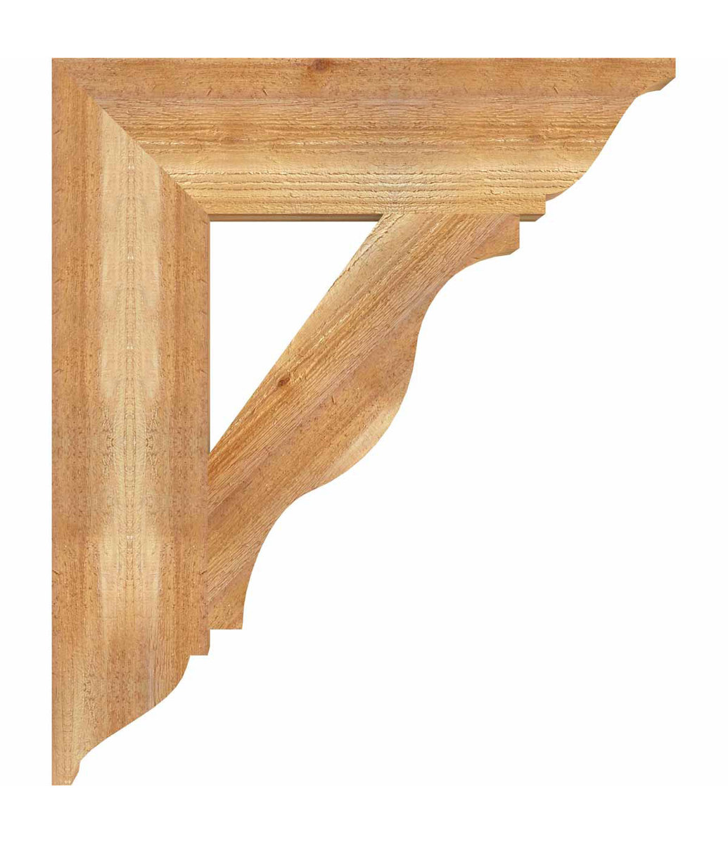 4"Wx14"Dx18"H Balboa Traditional Rough Sawn Bracket, Western Red Cedar ...
