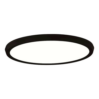 Modern Forms Argo 1-Light 15" LED Round Flush 3-CCT/3500K, Black ...