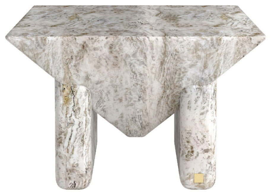 Marble Geometrical Coffee Table, Versmissen Prism - Transitional ...