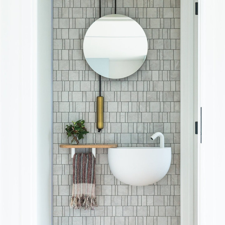 75 Mosaic Tile Powder Room Ideas You'll Love - February, 2026 | Houzz