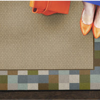 Flagship Carpets FM180-22A 4'x6' Border Blocks Teal Educational Rug ...