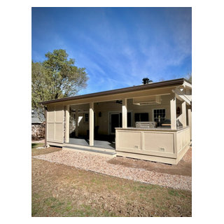 Covered Porch with Gas fireplace in Beverly Woods - Traditional - Porch ...