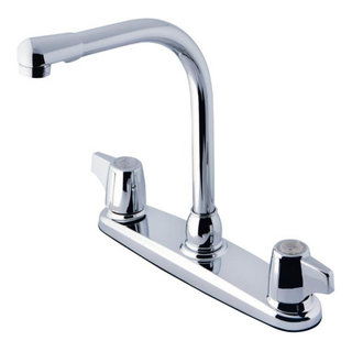 Kingston Brass 10 3/8" Double Wrist Blade Handle Centerset Kitchen ...