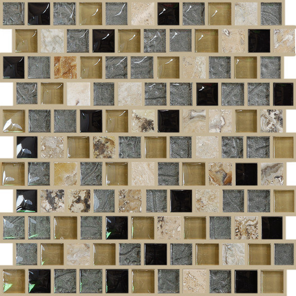 Offset Imagination Mosaic, Onyx Spark, Sample - Contemporary - Mosaic ...