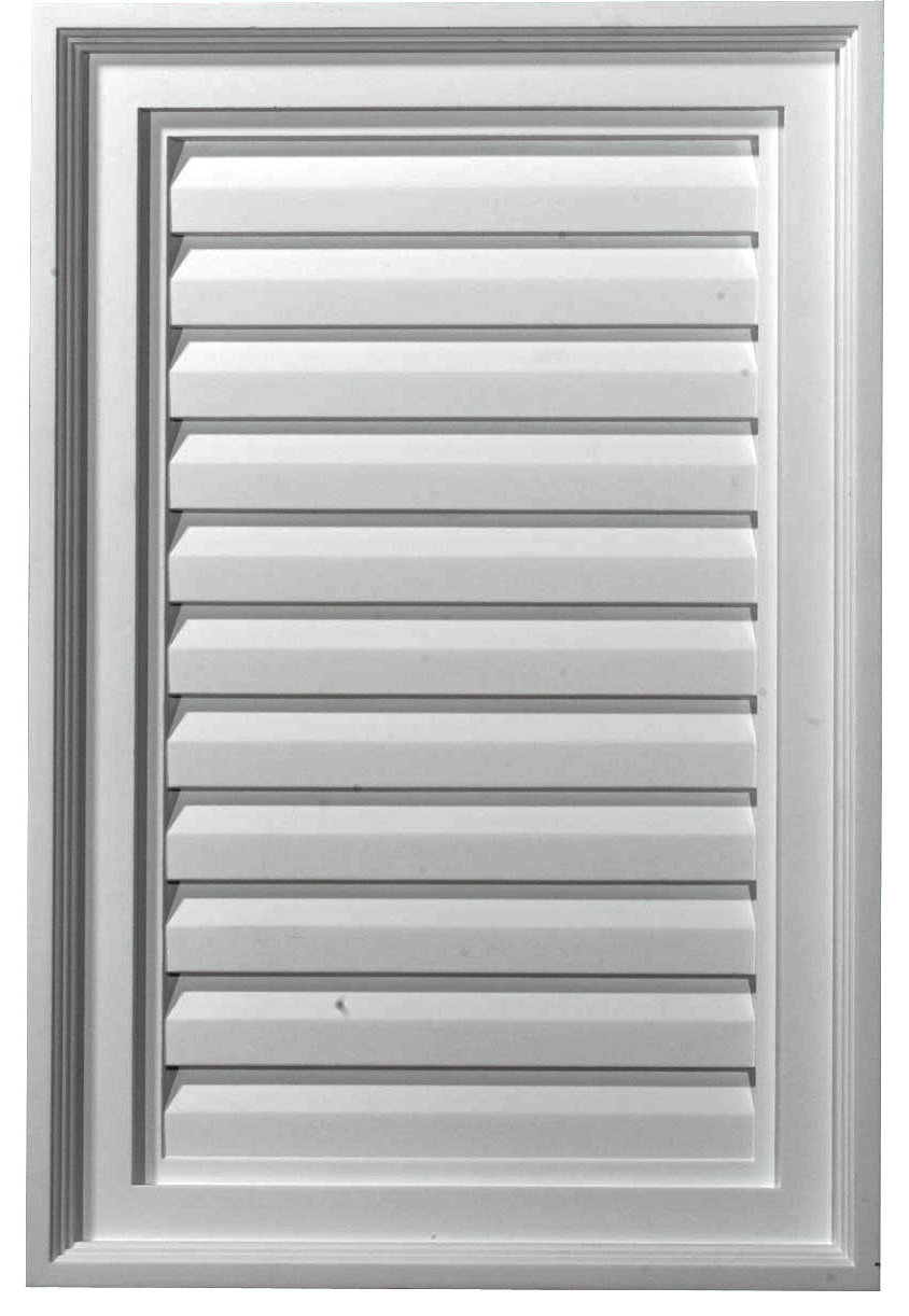 Vertical Gable Vent Louver, 16"Wx20"H - Traditional - Registers Grilles ...