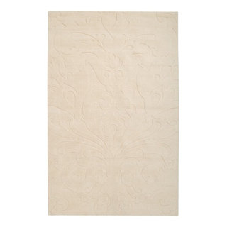 Surya Sculpture 2'x3' Hand Loomed Wool Rug, Beige, 5' x 8 ...