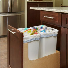 Alternative use for a pull out trash bin.