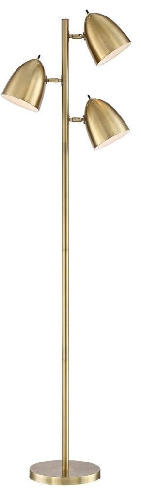 Stylish Metal Based Aged Brass 3-Light Floor Lamp - Contemporary ...