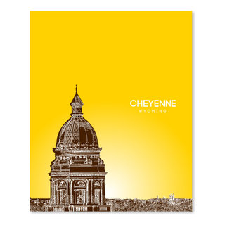 Cheyenne, Wyoming Skyline Pop Art Poster - Contemporary - Prints And ...