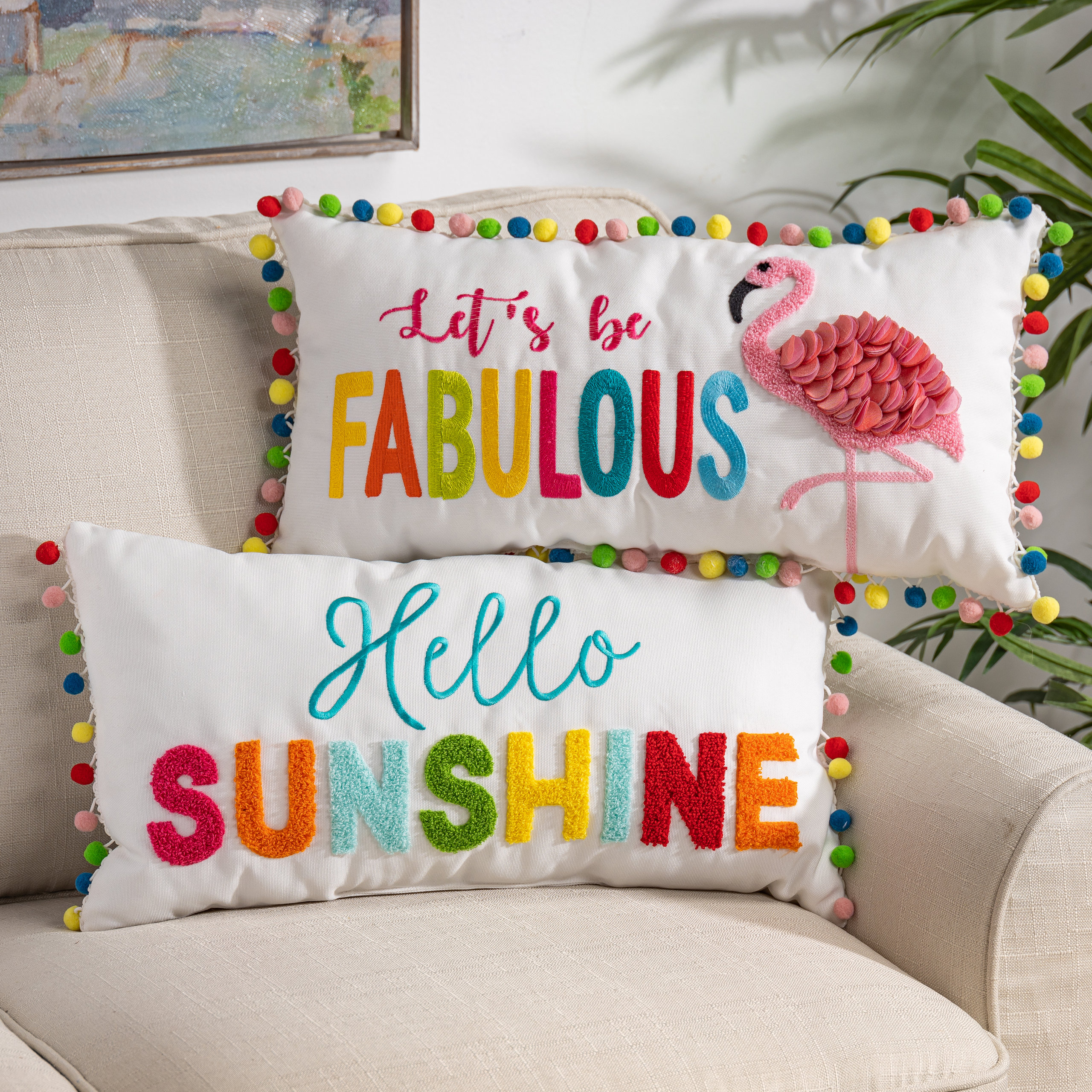 Set of 2, Assorted 20" Spring Pillows - Tropical - Decorative Pillows ...