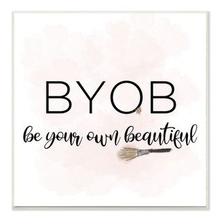 BYOB Be Your Own Beautiful Fashion Modern Pink, 17"x17", 12x12 ...