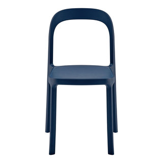 Lance Stackable Side Chair, Blue Polypropylene Set of 2 - Modern ...