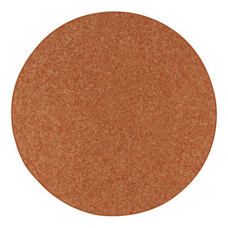 American Bright Solid Color Area Rugs, Rust, 18" x 18" Round (Set Of 12 ...