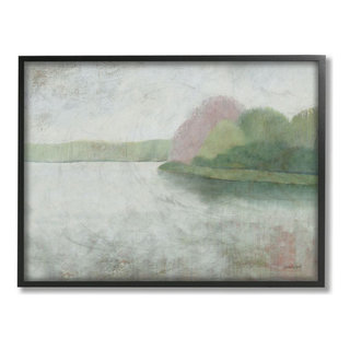 Tranquil Lake and Island Landscape Soft Color Painting, 1-Piece, 16x20 ...