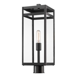 1 Light Outdoor Post Mounted Fixture In Outdoor Style-21.5 Inches Tall ...