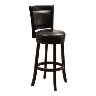 GDF Studio Kyle Brown Leather Swivel Backed Barstool - Transitional ...