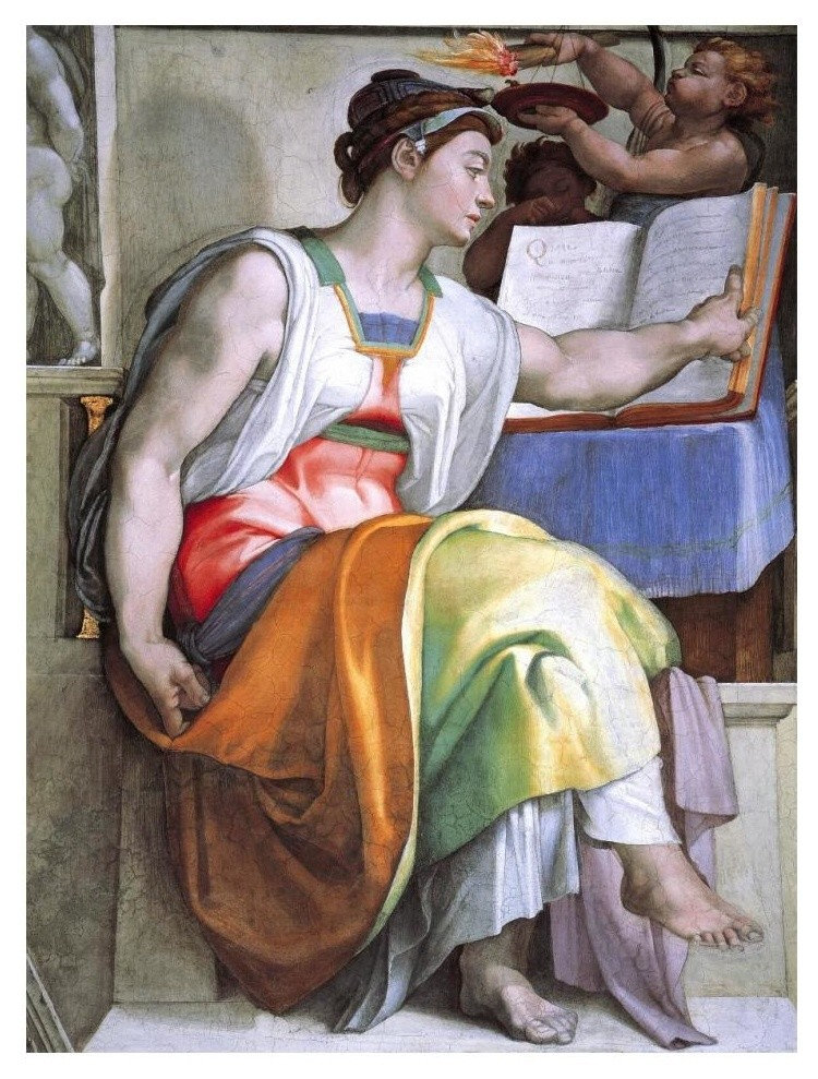 "The Erythraean Sibyl" Digital Paper Print by Michelangelo, 14"x18", 14 ...