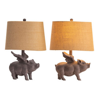 Hogs Fly Table Lamp, Grey - Farmhouse - Table Lamps - by Crestview ...
