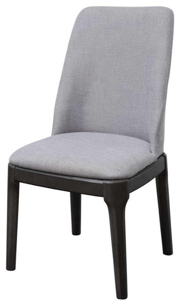 ACME Madan Side Chair (Set of 2) in Fabric Wood and Gray Oak ...