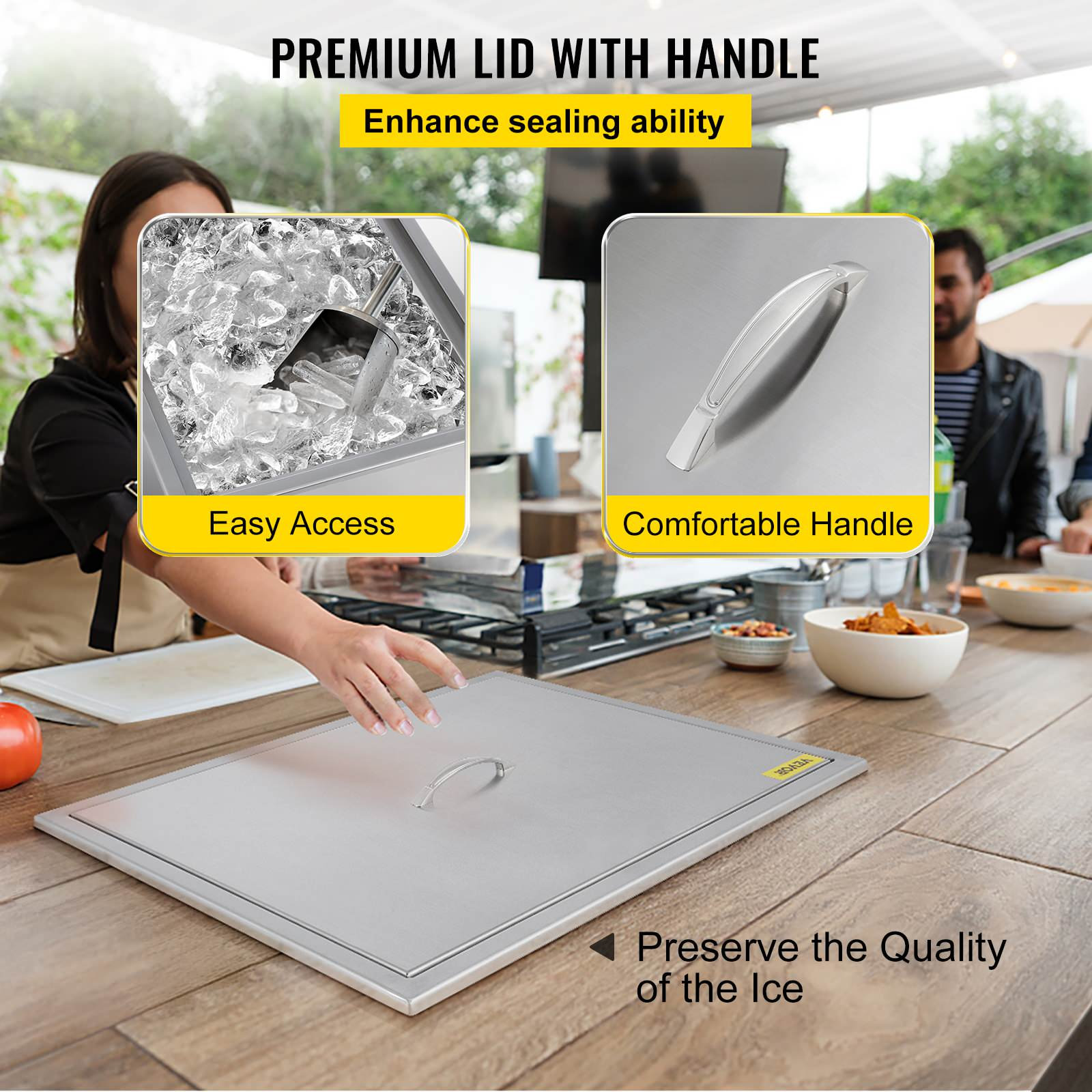 VEVOR 50 Qt Cooler Ice Chest 304 Stainless Steel Drop in to keep taste ...