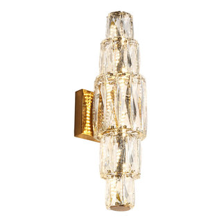 LNC Cryptography 1-Light 6.8" Modern Cylinder LED Wall Sconce, Gold ...