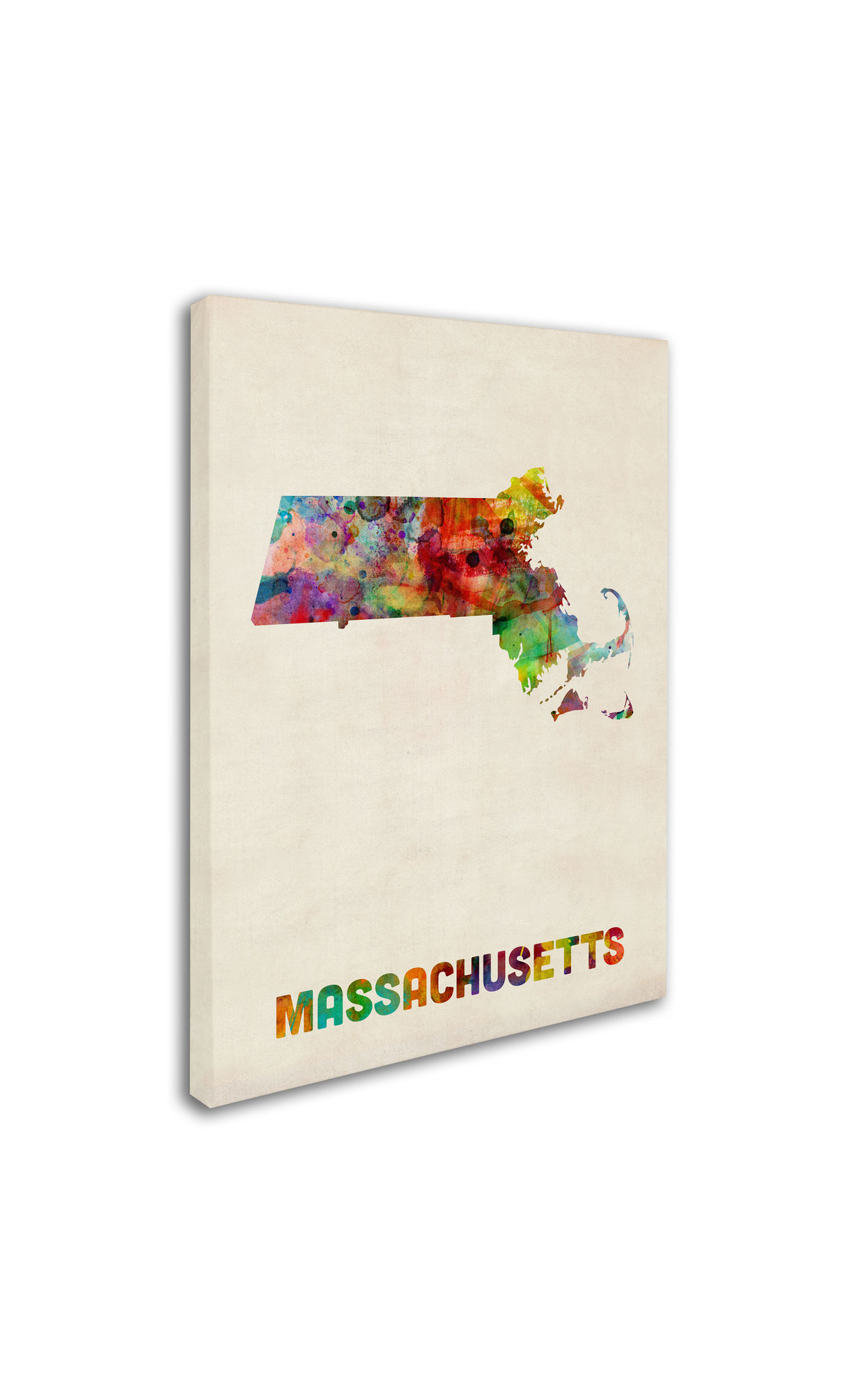 'Massachusetts Map' Canvas Art by Michael Tompsett, 14" x 19 ...