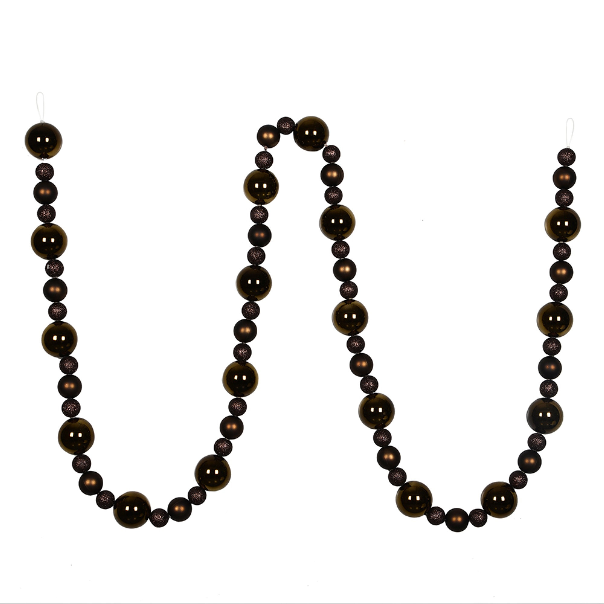 9' Chocolate Assorted Ball Garland - Contemporary - Wreaths And ...