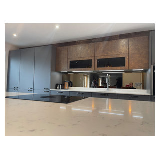Slate Grey and Ferro Bronze two tone kitchen with large island - Modern ...