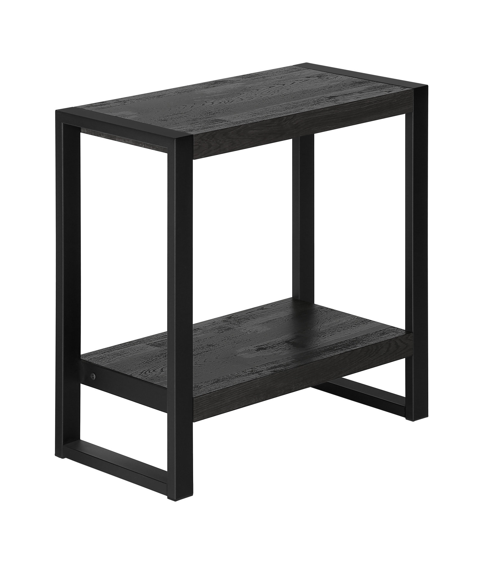 24" Black End Table With Shelf - Industrial - Side Tables And End ...