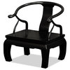 Black Elmwood Chow Leg Chinese Monk Chair - Traditional - Armchairs And ...