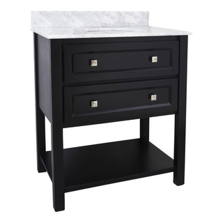 Adler Black Vanity With Preassembled Top An - Transitional - Bathroom ...