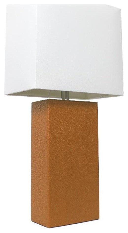 Lalia Home Lexington 21in Leather Base Table Lamp Tan - Contemporary ...