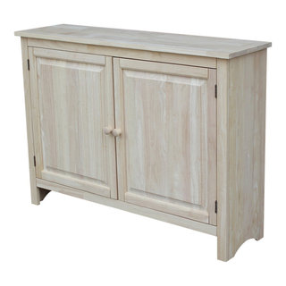 Farmhouse Storage Cabinet, Hardwood Frame With Adjustable Shelves ...