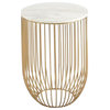 Mie Side Table, Carrara Marble Top and Gold Base - Contemporary - Side ...