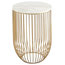 Mie Side Table, Carrara Marble Top and Gold Base - Contemporary - Side ...