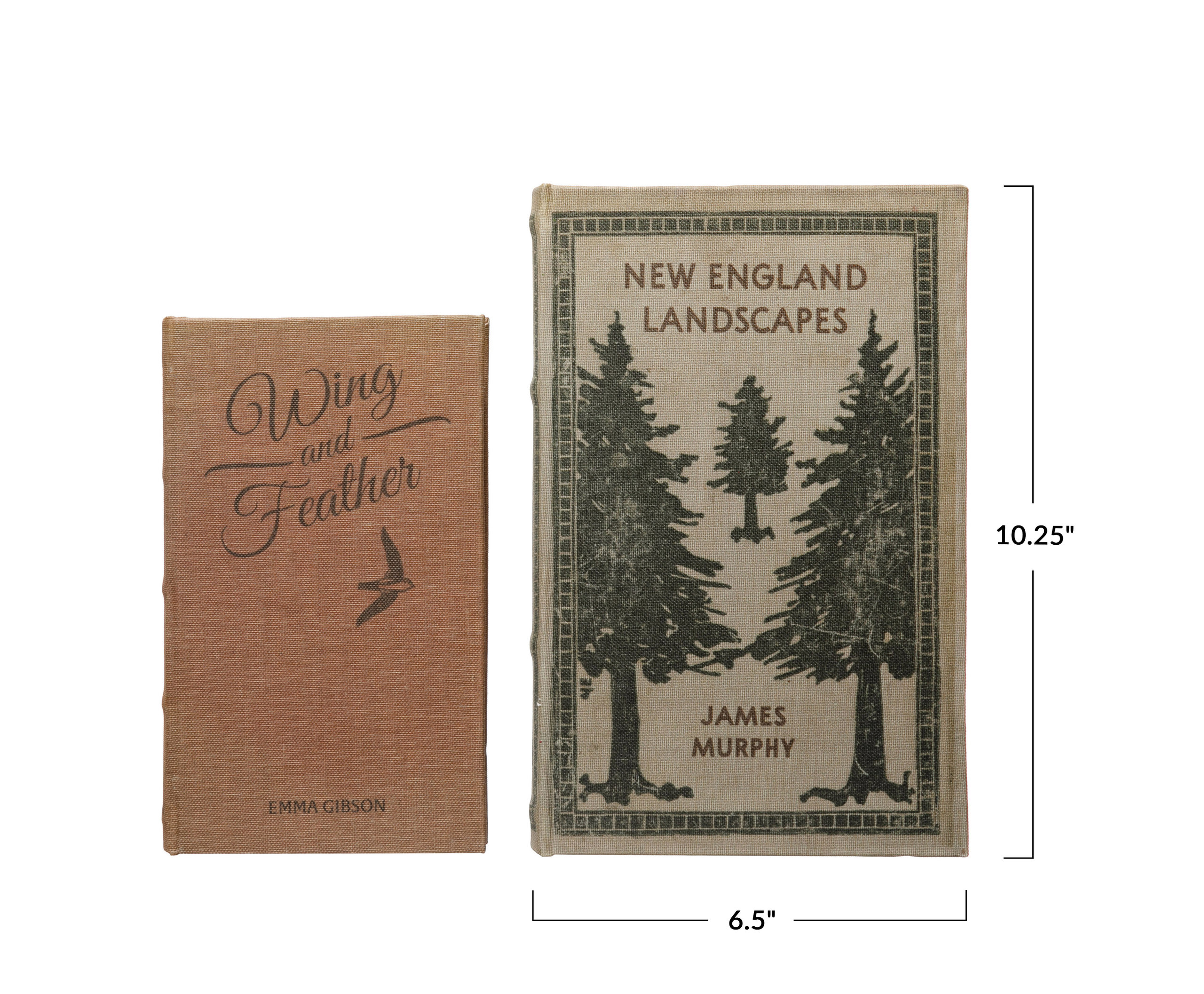 MDF & Canvas Book Storage Boxes, Set of 2 "New England Landscapes ...