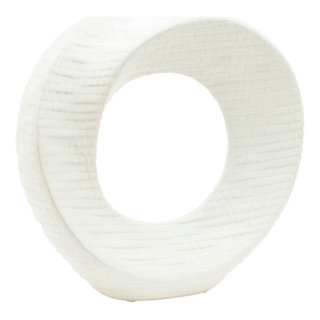 10" Textured Table Top Deco, White - Contemporary - Decorative Objects ...