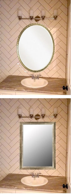 Size and shape of powder room mirror?