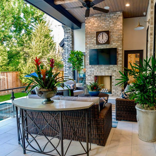 75 Beautiful Porch With A Fireplace Pictures & Ideas | Houzz