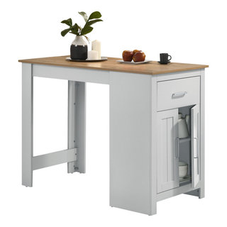 Alonzo Small Space Counter Height Dining Table With Cabinet and Drawer ...