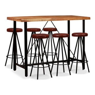Wooden Bar Set 7pc - Industrial - Indoor Pub And Bistro Sets - by ...