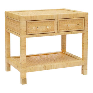 Amara Natural Rattan Nightstand - Tropical - Nightstands And Bedside ...