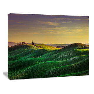 Green Rolling Hils in Crete Senesi, Landscape Canvas Wall Art, 20"x12 ...