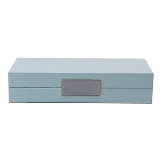 Addison Ross Lacquered Jewelry Box, Light Blue/Silver - Contemporary ...