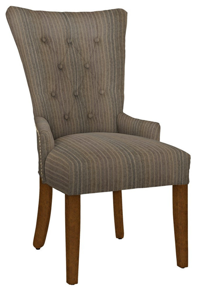 Modern Hekman Woodmark Sandra Dining Chair With Antique Brass Nailhead ...