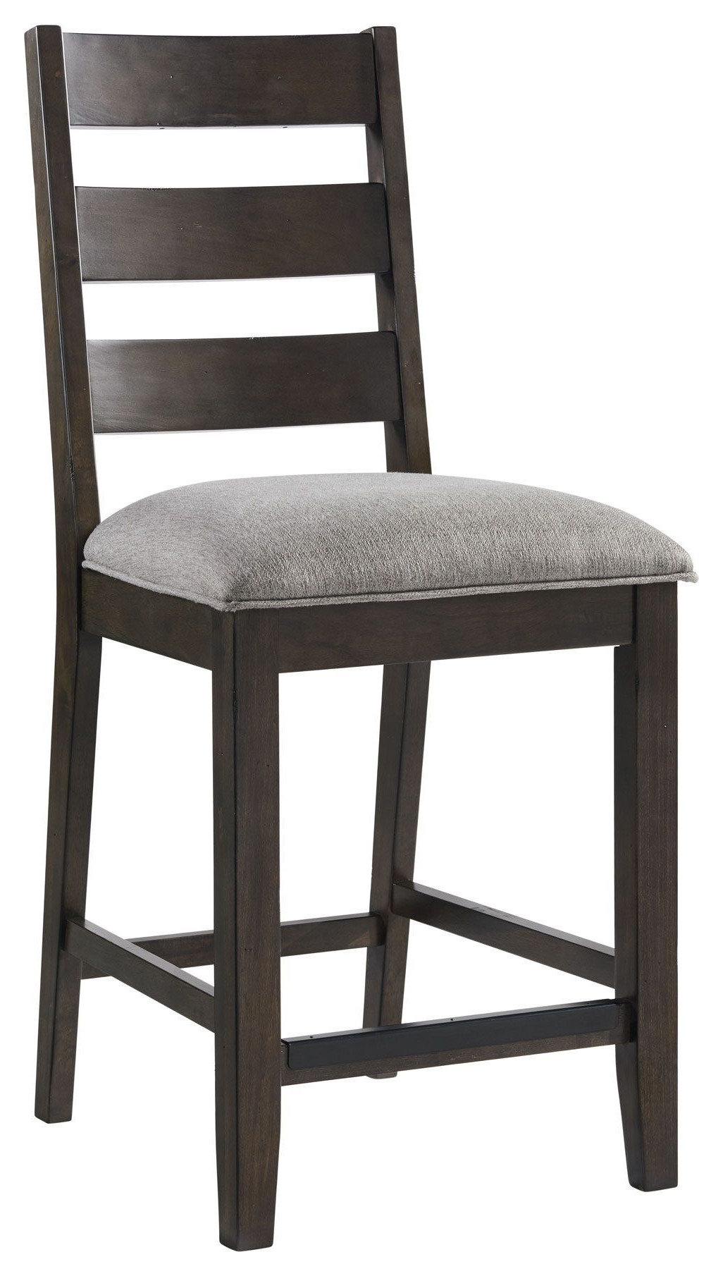 Beacon Ladder Back Counter Stool With Cushion, Black and Walnut, Set of ...