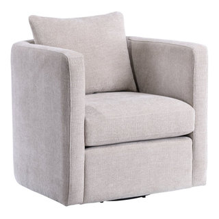 Sheldon Linen Swivel Barrel Chair - Contemporary - Armchairs And Accent ...